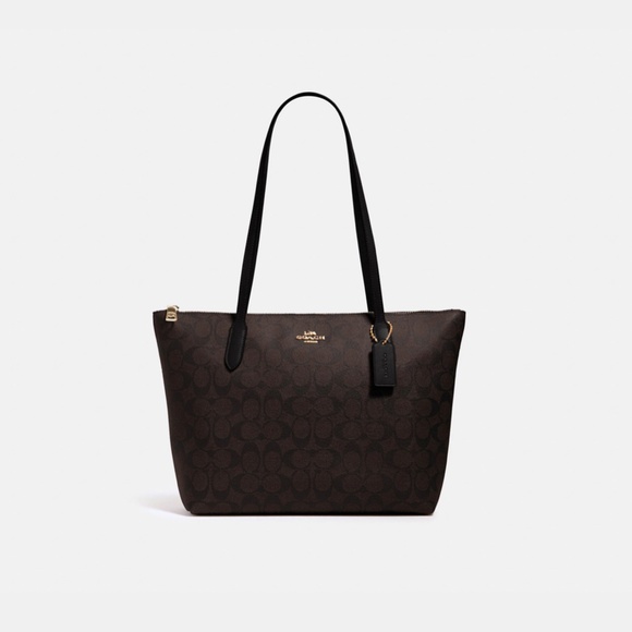 Coach | Bags | Coach Large Zip Top Tote In Signature Canvas Brand New ...
